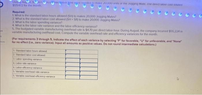 Solved Exercise 9.10 (Algo) Direct Labor and Variable | Chegg.com