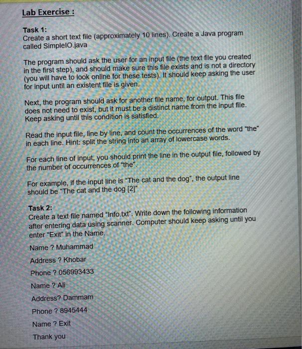 Solved Lab Exercise : Task 1: Create a short text file | Chegg.com