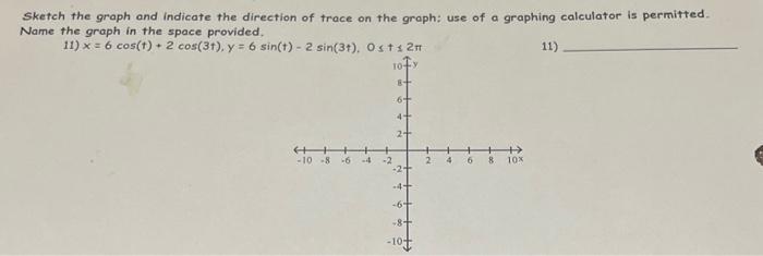 Solved Sketch the graph and indicate the direction of trace | Chegg.com