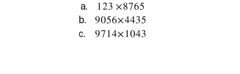 Solved using karatsuba multiplication, multiply the | Chegg.com