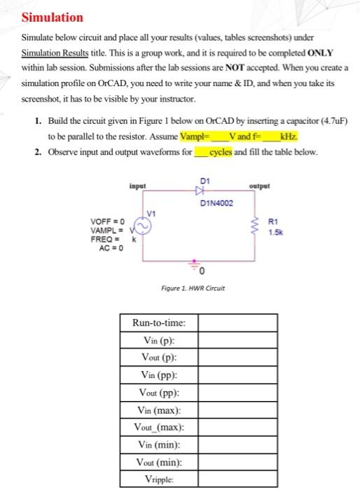 Solved Simulation Simulate below circuit and place all your | Chegg.com