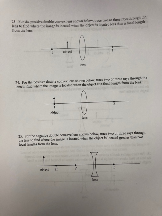 Solved ce two or three rays through the 23. For the positive | Chegg.com