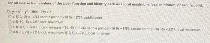 Solved Find all local extreme values of the given function | Chegg.com