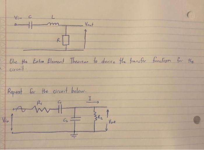 Solved Use the Extin Element Theorem to denive the tranfer | Chegg.com