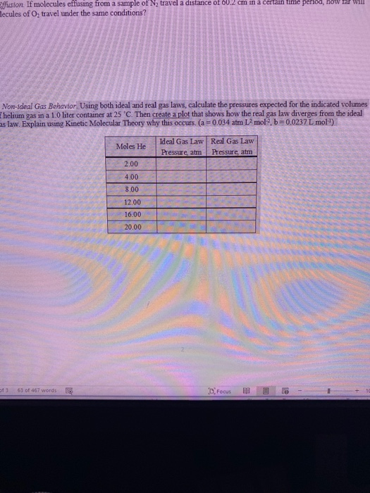 Effusion. If molecules effusing from a sample of N, | Chegg.com