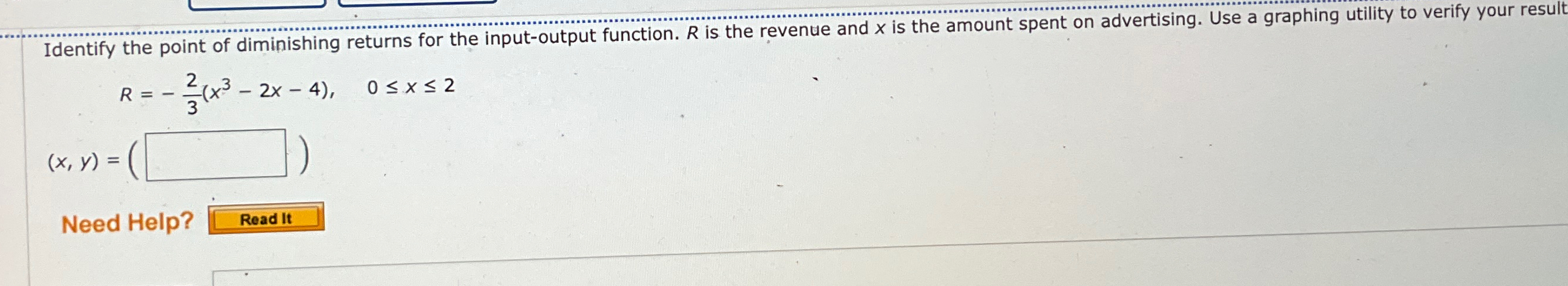 Solved Identify the point of diminishing returns | Chegg.com