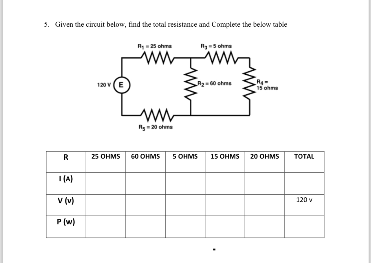 Solved Given the circuit below, find the total resistance | Chegg.com