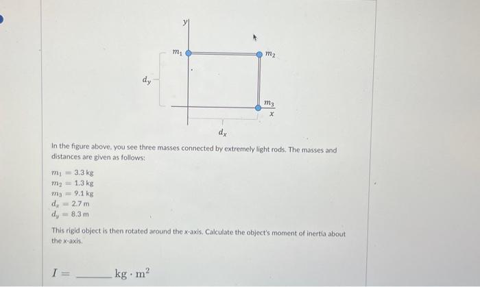 Solved In the figure above, you see three masses connected | Chegg.com