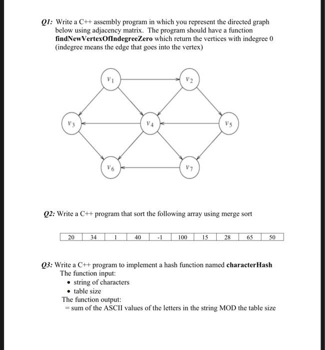Solved Q1: Write a C++ assembly program in which you | Chegg.com