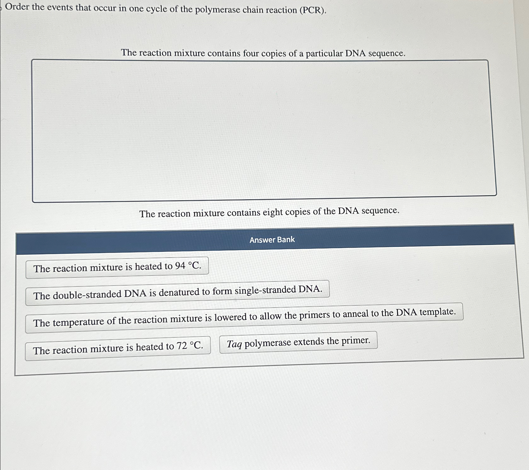 Solved Order the events that occur in one cycle of the | Chegg.com