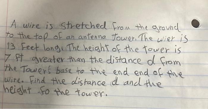 Solved A wire is stretched from the ground to the top of an | Chegg.com