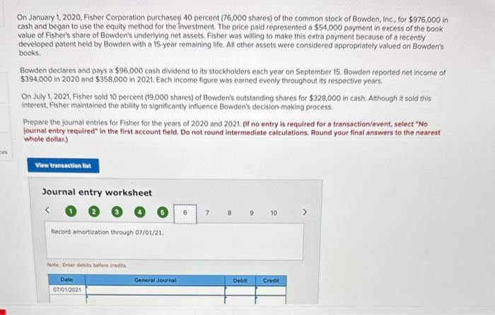 Solved 1. Record amortization through 07/01/212. Record the | Chegg.com
