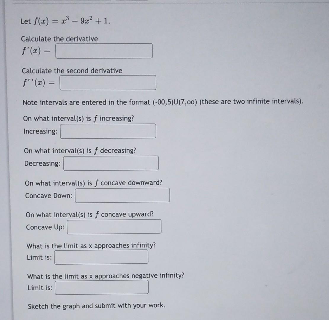 Solved Let F X X3 9x2 1 Calculate The Derivative