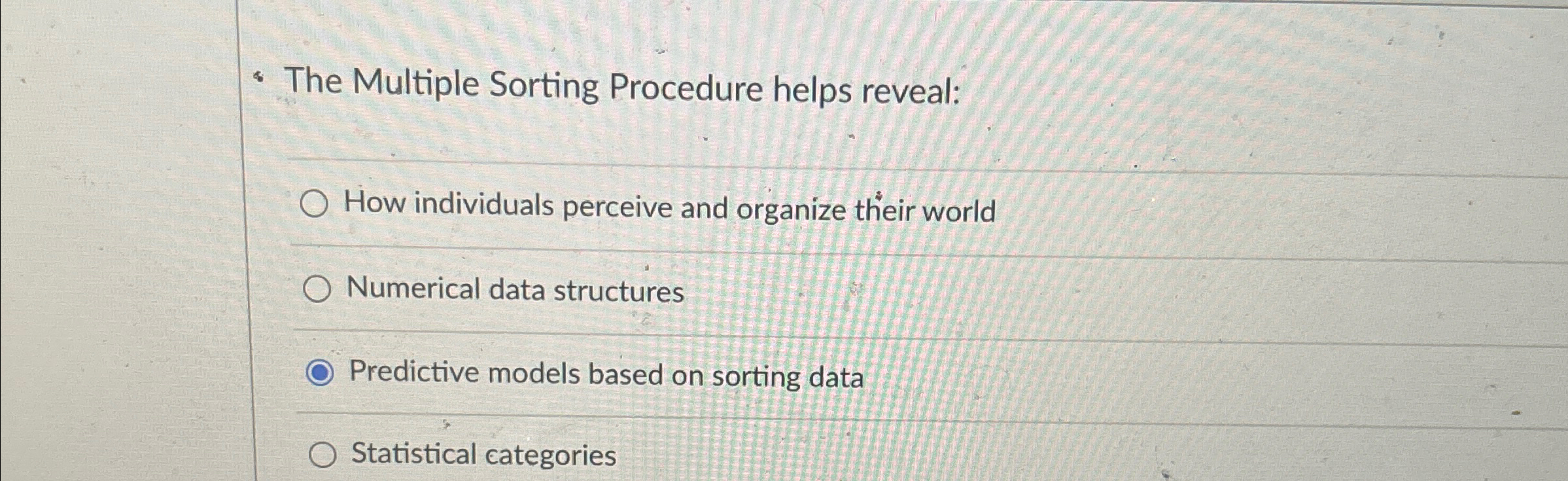 Solved The Multiple Sorting Procedure helps reveal:How | Chegg.com