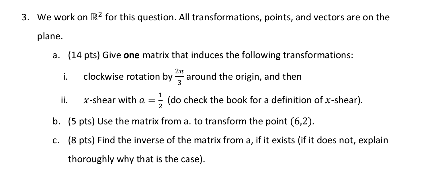 Solved We work on R2 ﻿for this question. All | Chegg.com