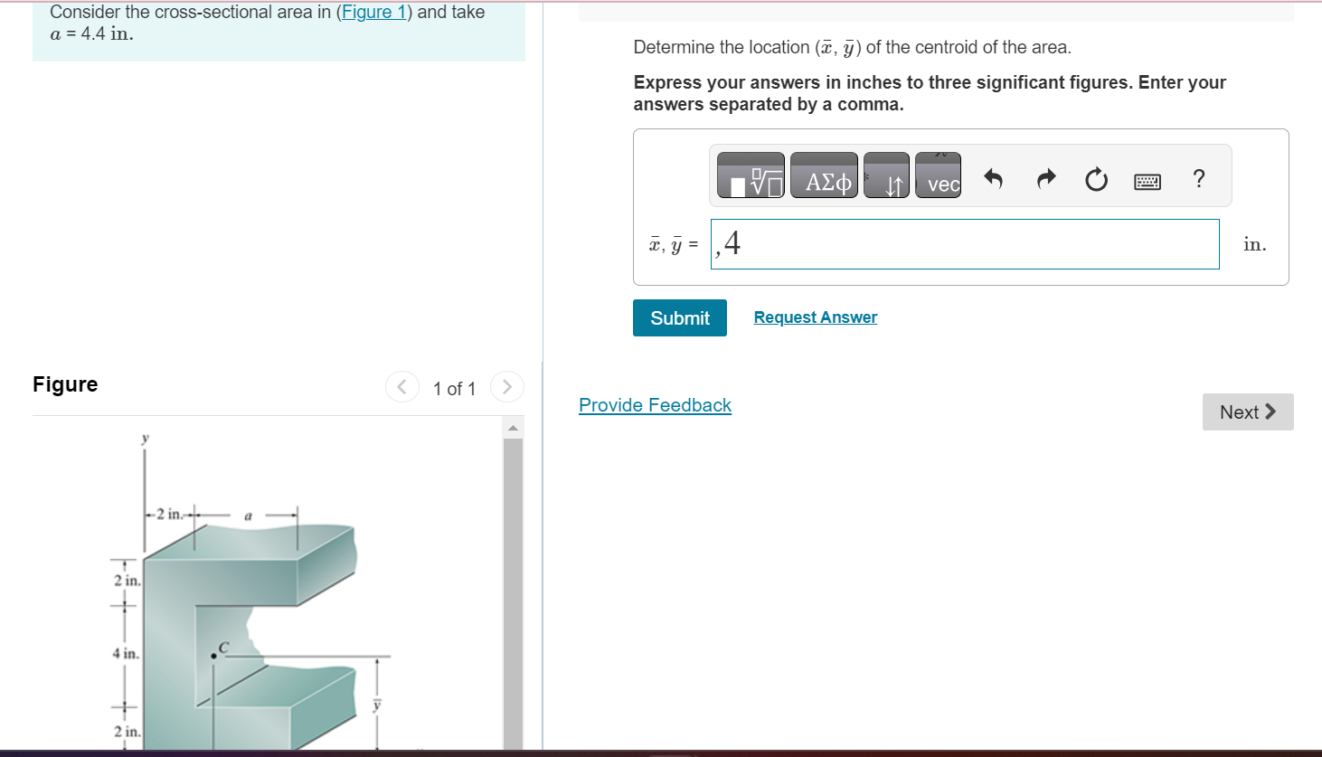 Solved Consider the cross-sectional area in (Figure 1) ﻿and | Chegg.com
