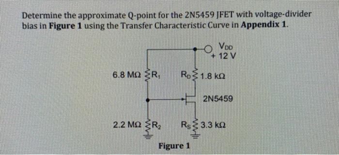 Solved Determine the approximate Q point for the 2N5459 JFET | Chegg.com