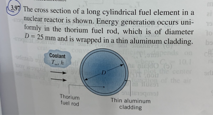 Solved The cross section of a long cylindrical fuel element | Chegg.com
