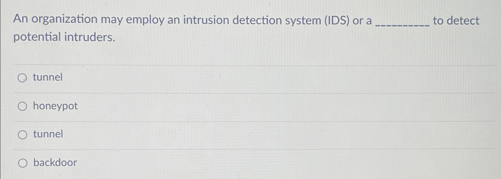 Solved An organization may employ an intrusion detection | Chegg.com