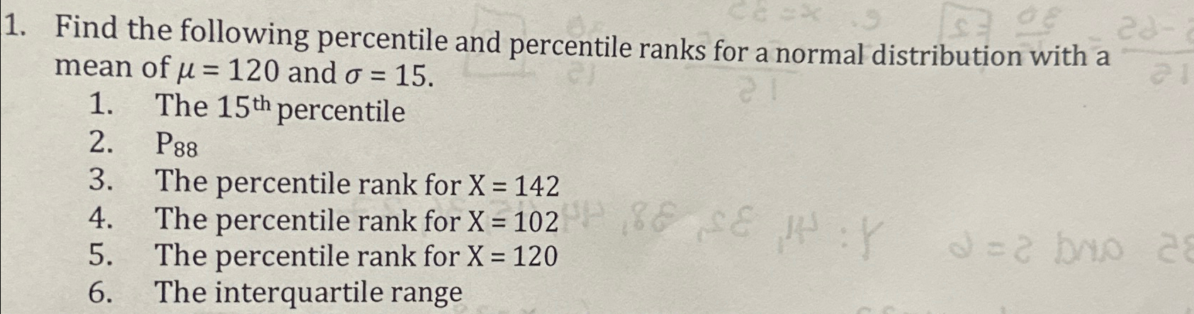 Solved Find the following percentile and percentile ranks | Chegg.com