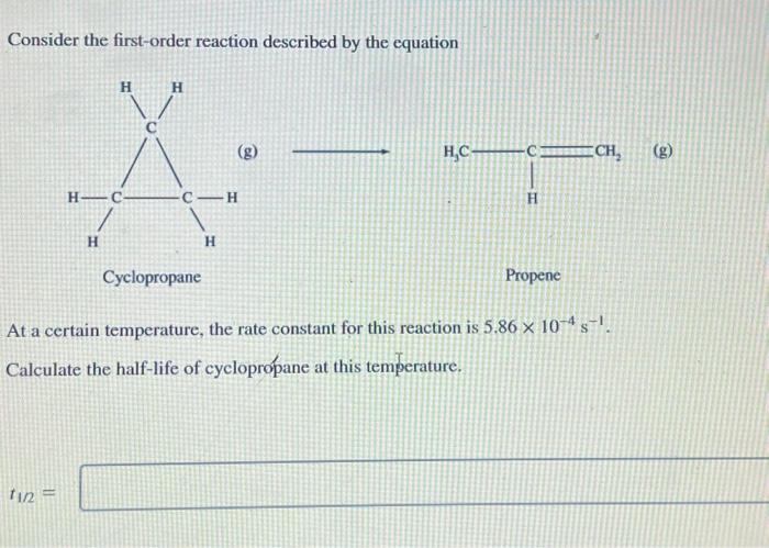 Solved Consider the first-order reaction described by the | Chegg.com