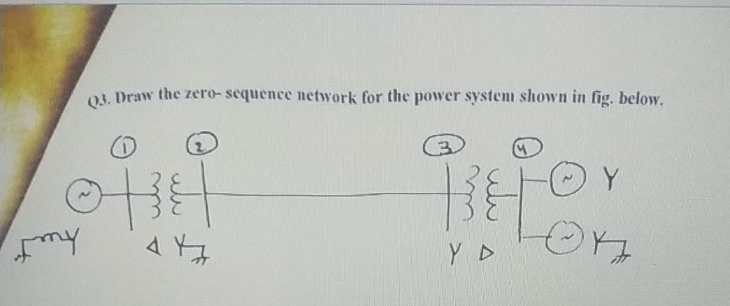 Solved 0.3. Draw the zero-sequence network for the power | Chegg.com