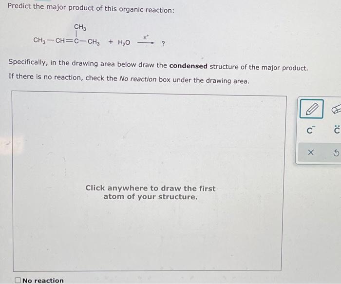 Solved Predict the products of this organic reaction: + 3 H2 | Chegg.com