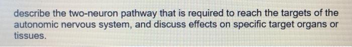 Solved describe the two-neuron pathway that is required to | Chegg.com
