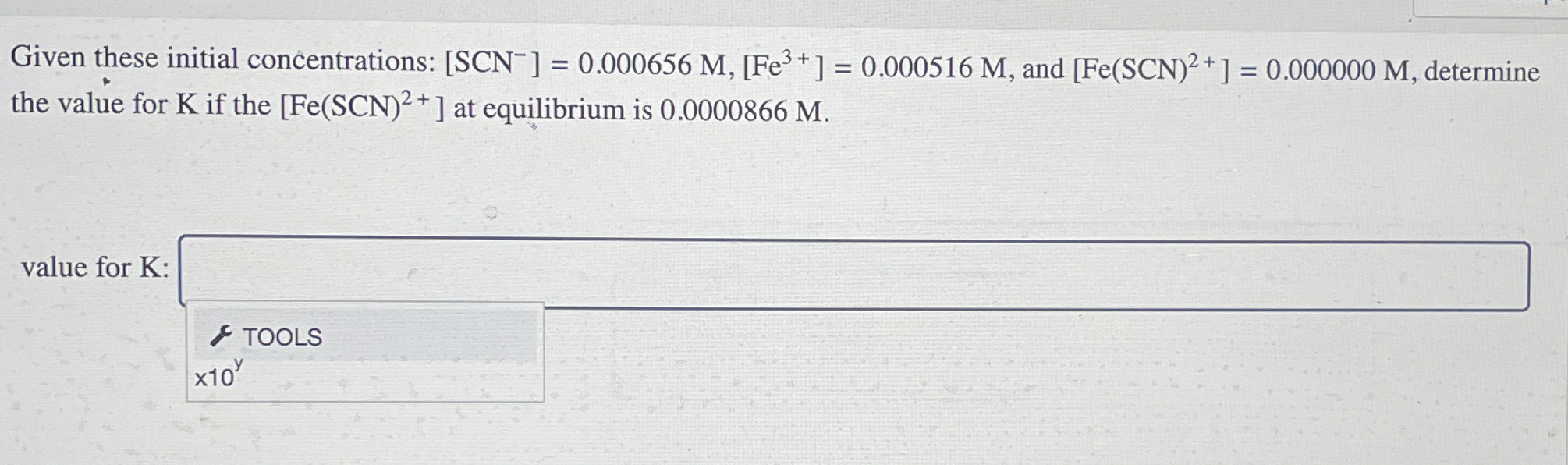 Solved Given these initial concentrations: | Chegg.com