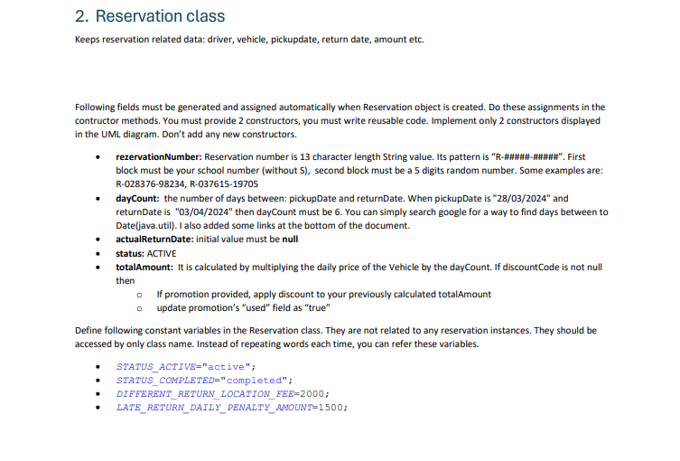Solved Reservation classKeeps reservation related data: | Chegg.com