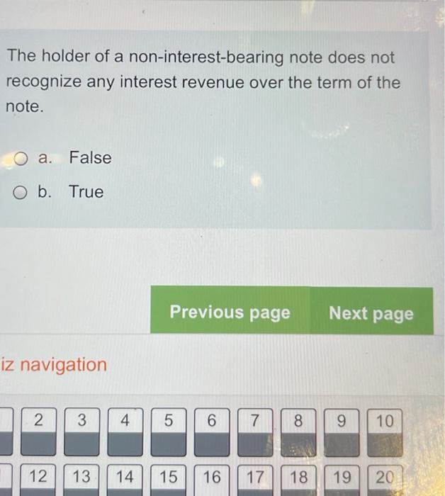 Solved The holder of a non-interest-bearing note does not | Chegg.com