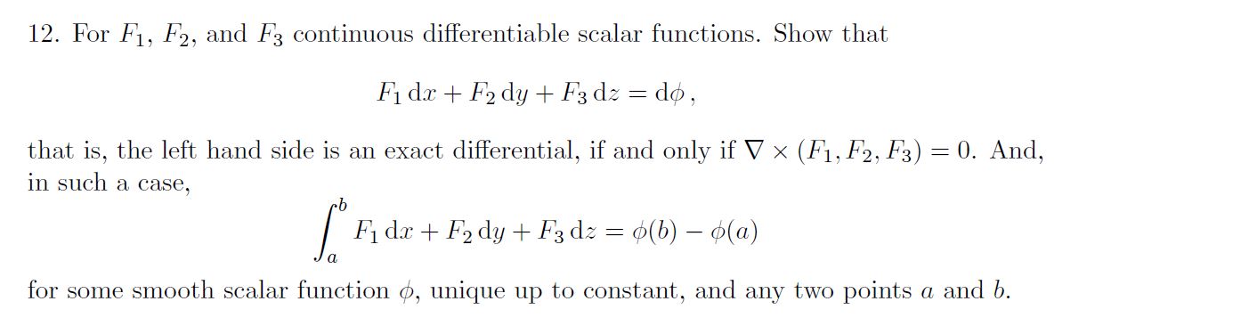 Solved For F1,F2, ﻿and F3 ﻿continuous differentiable scalar | Chegg.com