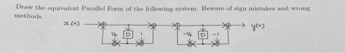 Solved Draw the equivalent Parallel Form of the following | Chegg.com