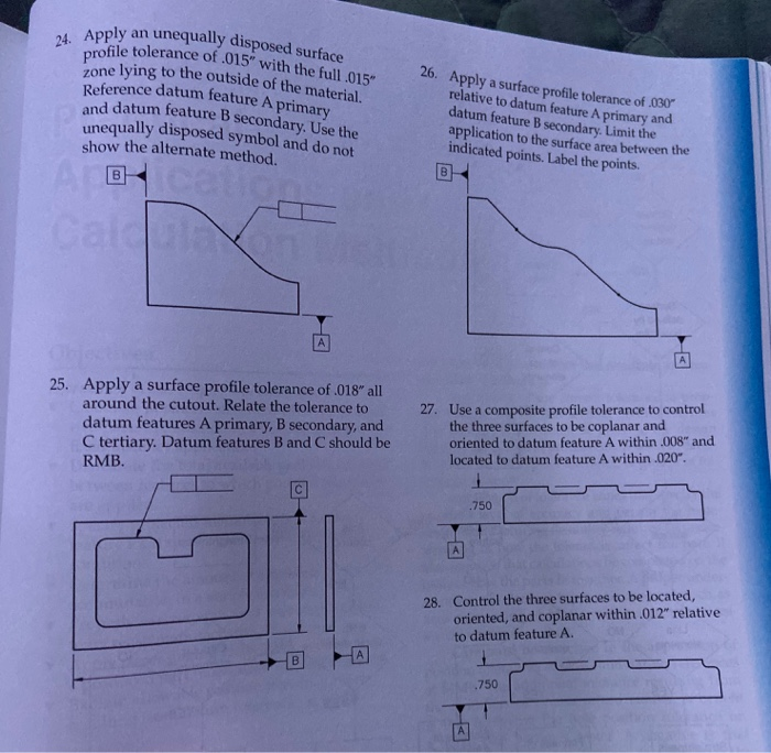 Solved 23. Apply a bilateral surface profile tolerance of | Chegg.com