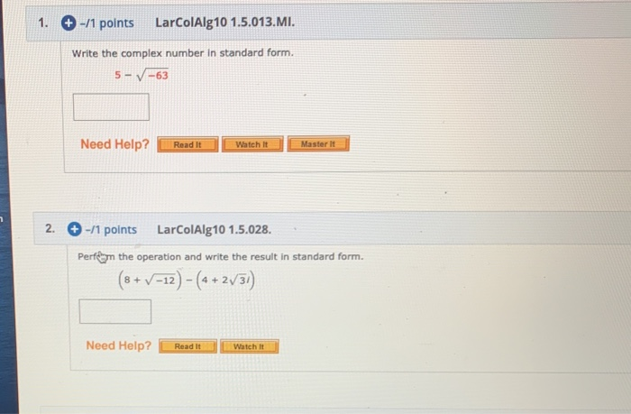 Solved 1. +-/1 points LarColAlg10 1.5.013.MI. Write the | Chegg.com