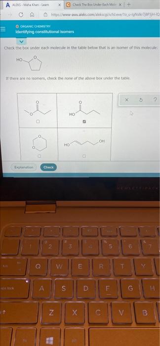 Solved A ALEKS Maha Khan- Lear Check The Box Under Each Mol | Chegg.com