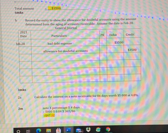 Solved b Journalize the transaction showing the interest | Chegg.com
