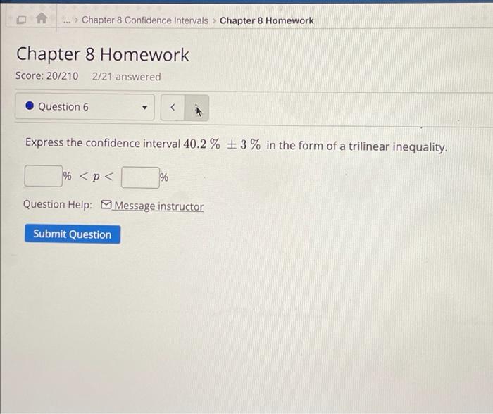 Solved Chapter 8 Confidence intervals Chapter 8 Homework | Chegg.com