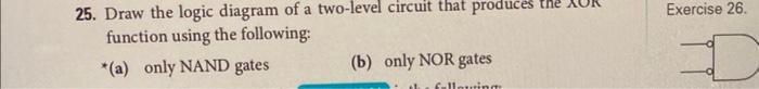 Solved 25. Draw the logic diagram of a two-level circuit | Chegg.com