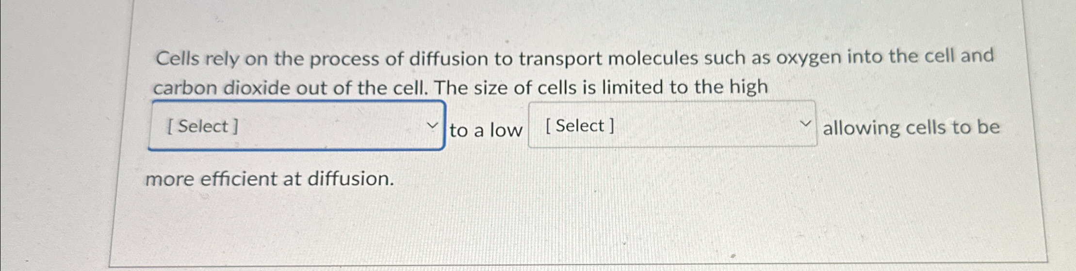 Solved Cells rely on the process of diffusion to transport | Chegg.com