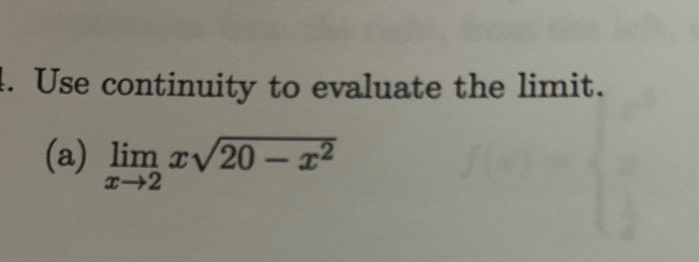 Solved Use continuity to evaluate the | Chegg.com