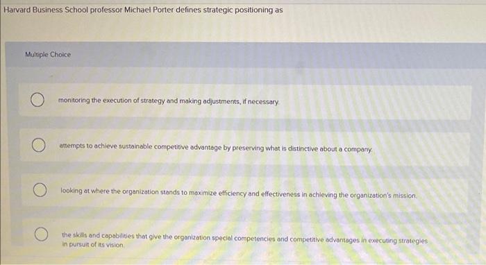 Solved Harvard Business School professor Michael Porter | Chegg.com