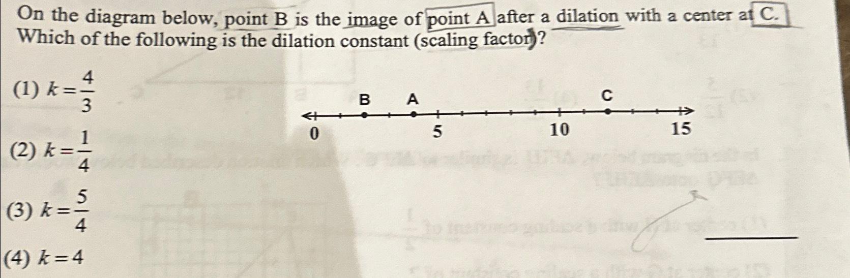 Solved On the diagram below, point B ﻿is the image of point | Chegg.com