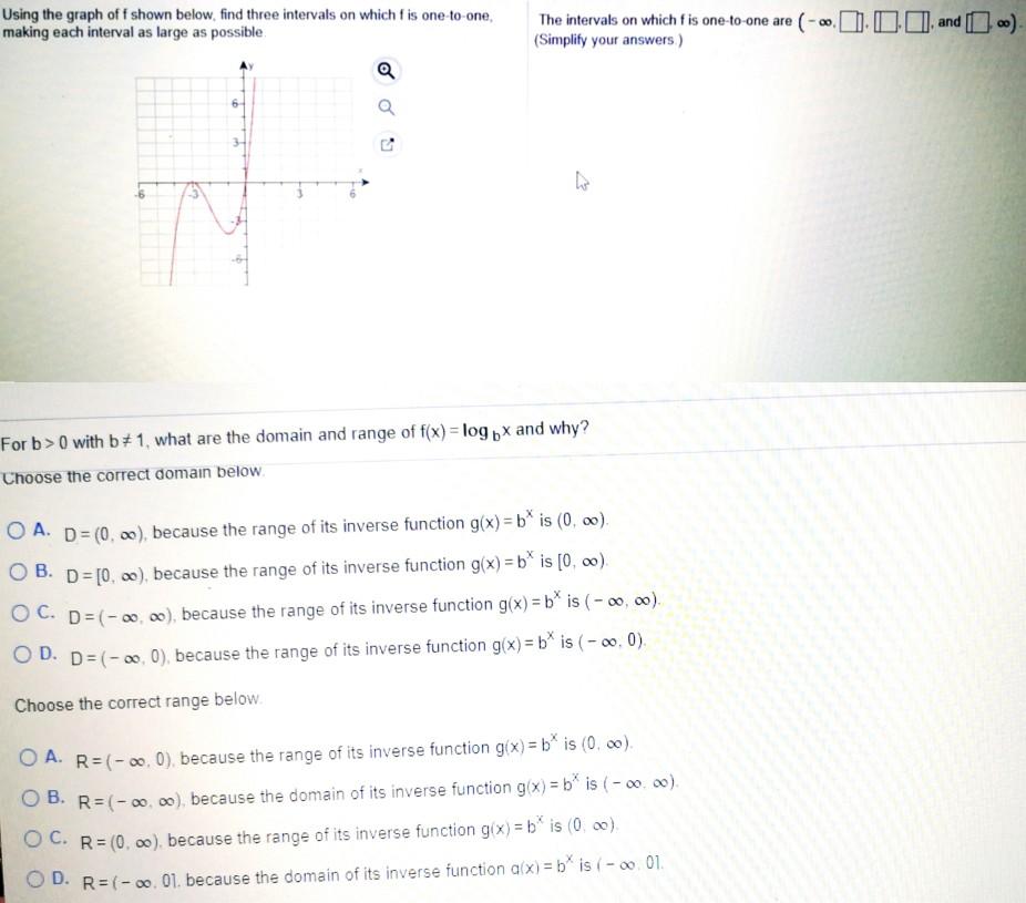Solved Using the graph off shown below, find three intervals | Chegg.com