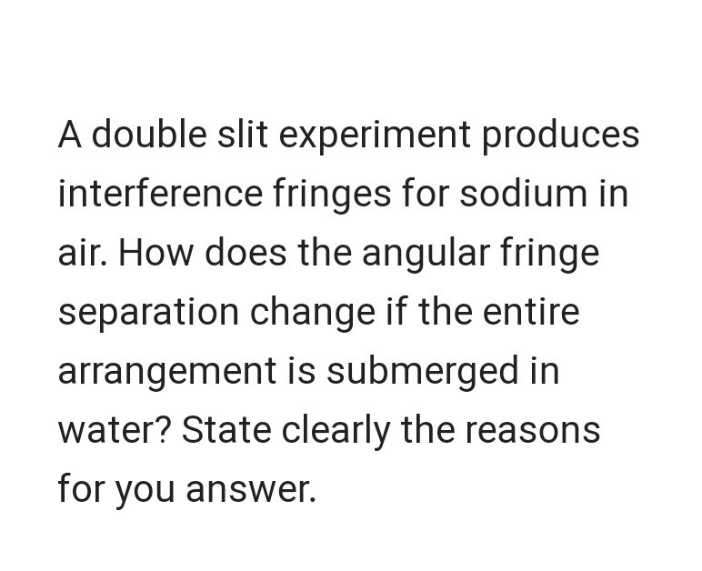 Solved A double slit experiment produces interference | Chegg.com
