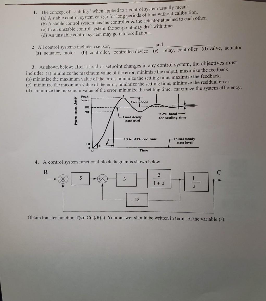 Solved 1. The concept of "stability" when applied to a | Chegg.com