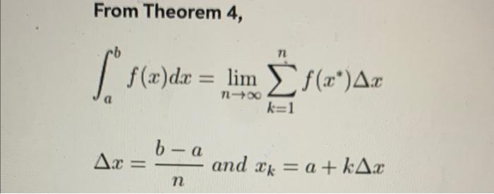 Solved Use the form of the definition of the intergral given | Chegg.com