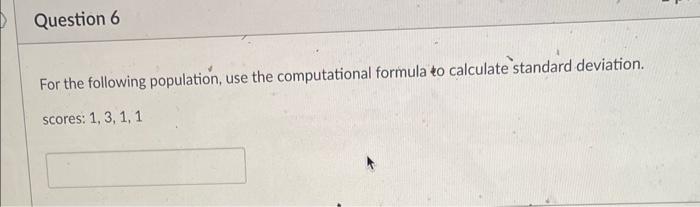 Solved For the following population, use the computational | Chegg.com