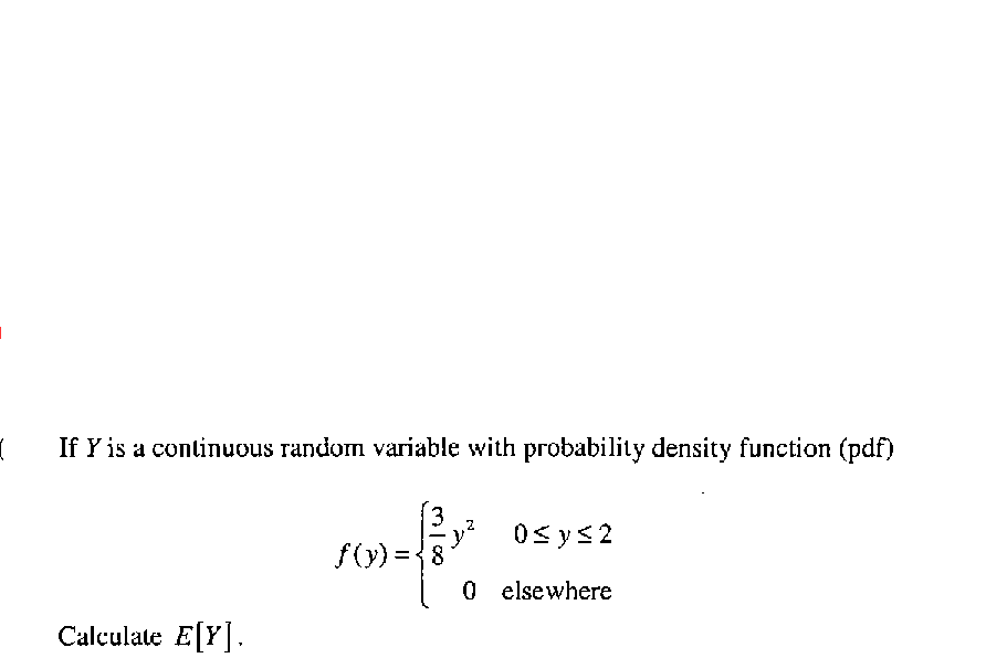 Solved If Y is a continuous random variable with probability | Chegg.com