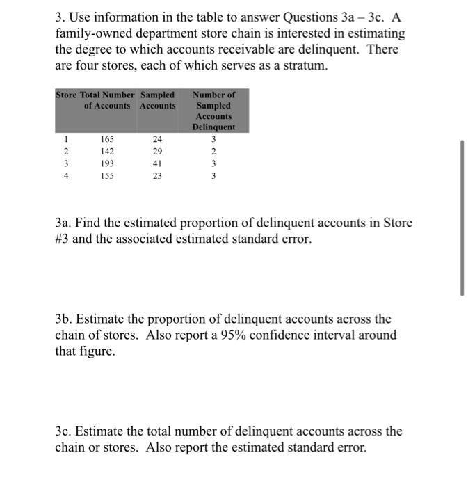 Solved 3. Use information in the table to answer Questions | Chegg.com